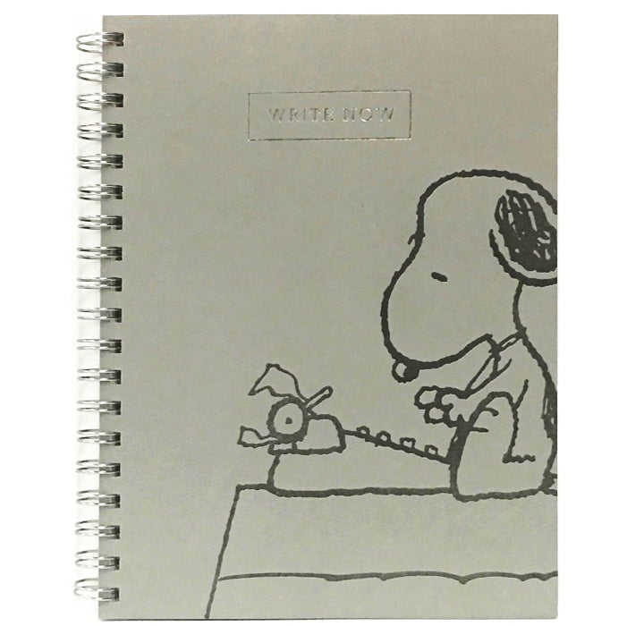 Snoopy Typing Spiral Vegan Leather Journal | Snoopy's Gallery and Gift Shop