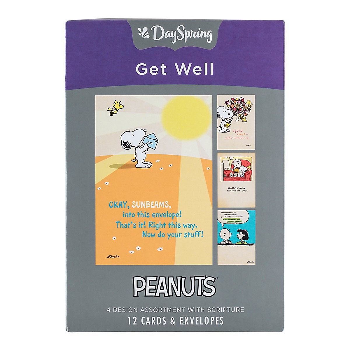 Peanuts "Get Well" 12 Boxed Cards & Envelopes | Snoopy's Gallery and ...
