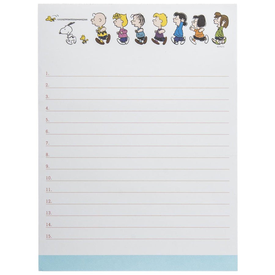 Peanuts Gang Run Large Notepad: 8" x 6" | Snoopy's Gallery and Gift Shop